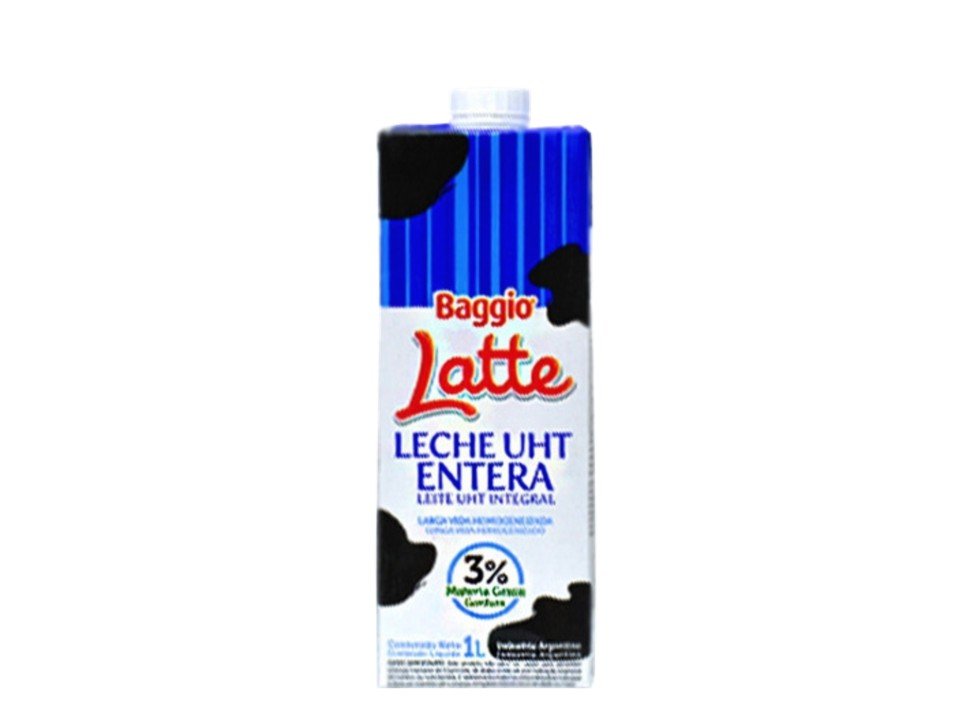 Leche larga vida BAGGIO LATTE 1000CC entera (x8) VTO 23/11/2023